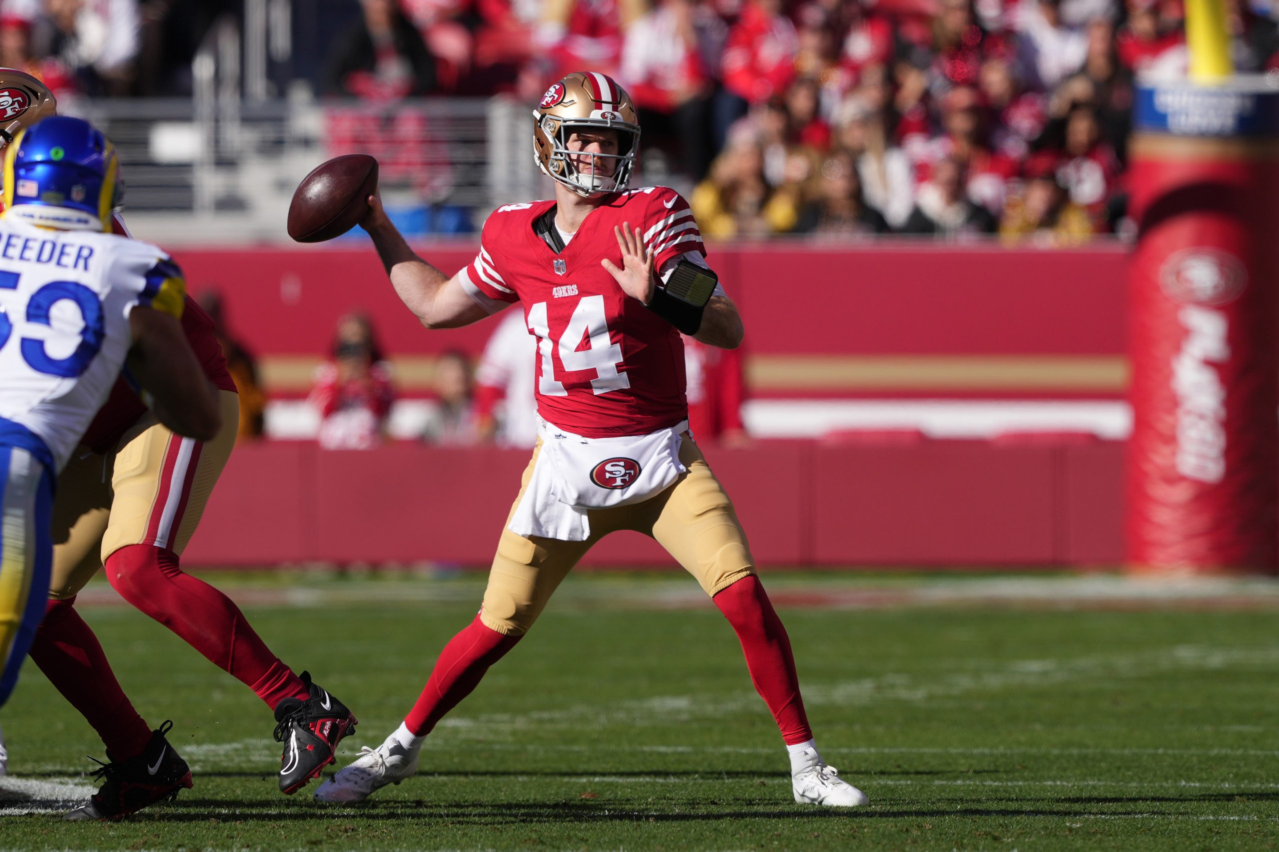 Watch: 49ers' Sam Darnold finds rookie Ronnie Bell for TD vs. Rams